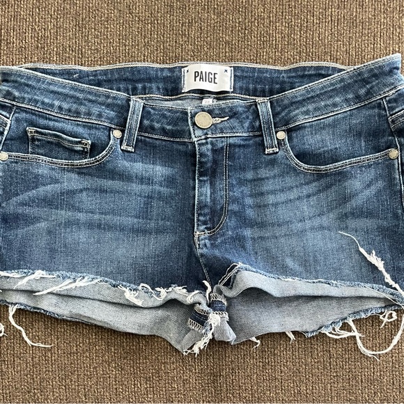 PAIGE | Shorts | Womens Paige Cutoff Denim Short Shorts Size 28 Blue ...